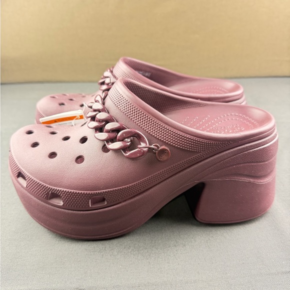 CROCS | Shoes | Crocs Siren Chain Clog Heel Dark Cherry Womens Comfort ...